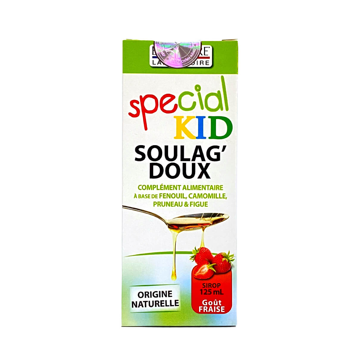 SKid Soulag' Doux Strawberry flavour 125ml syrup - Dược phẩm Huỳnh Gia